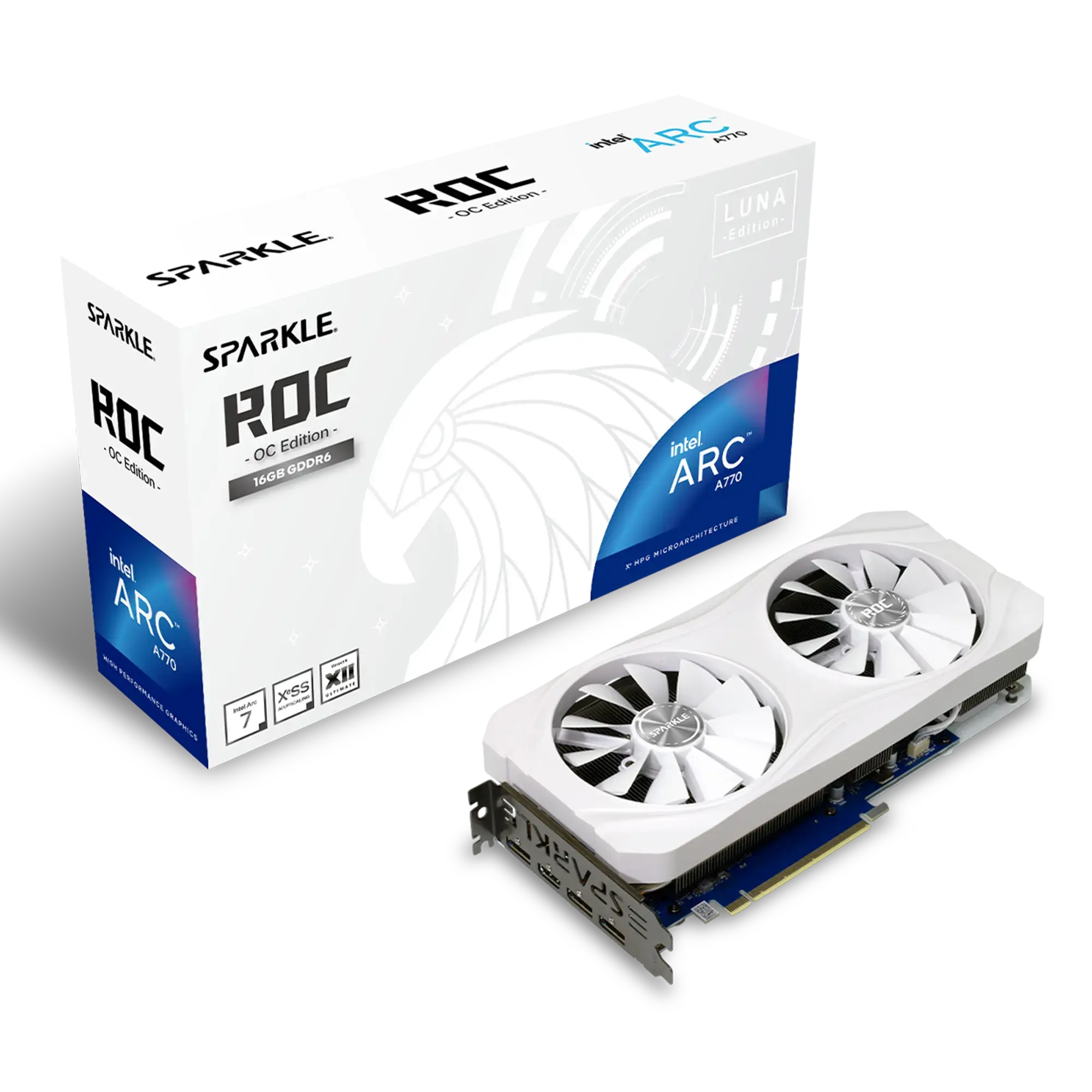 Sparkle Intel Arc A750 Roc OC Luna White Edition 8GB GDDR6 Graphics ...