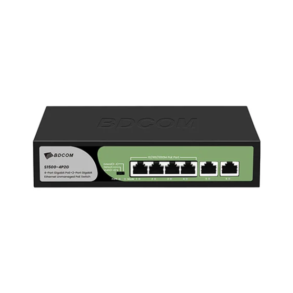 BDCOM S1500-4P2G 4 Port Gigabit Unmanaged 60W PoE Switch - Janani Computers