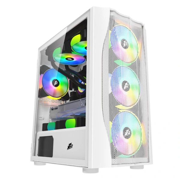 1st Player X4-M Mid Tower ATX White Gaming Casing - Janani Computers