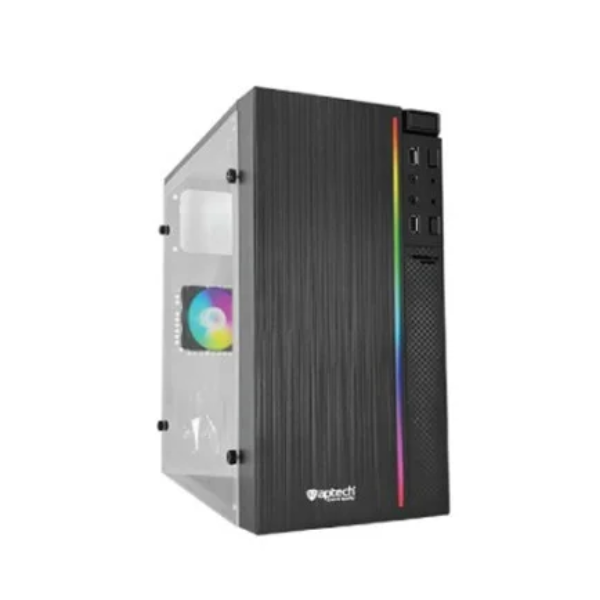 Aptech T40 mATX RGB Office Black Casing - Janani Computers